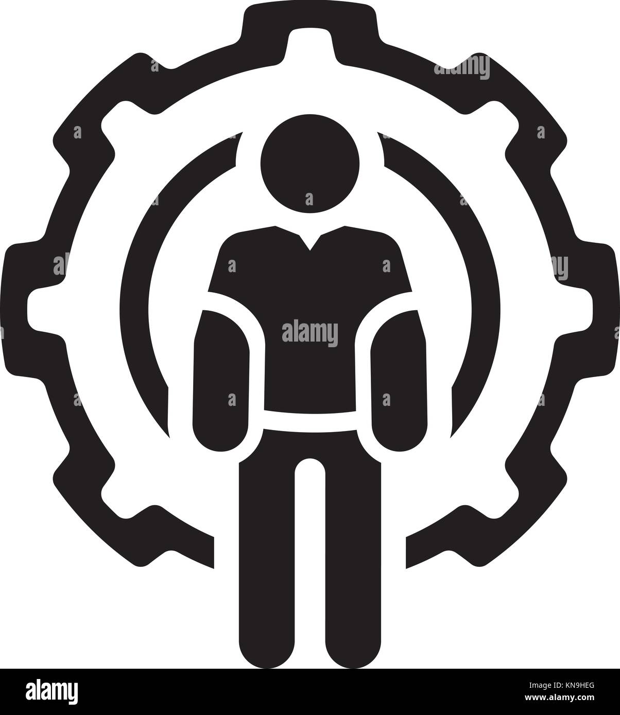 Technician Icon. Man and Cog Wheel. Engineering Symbol Stock Vector ...