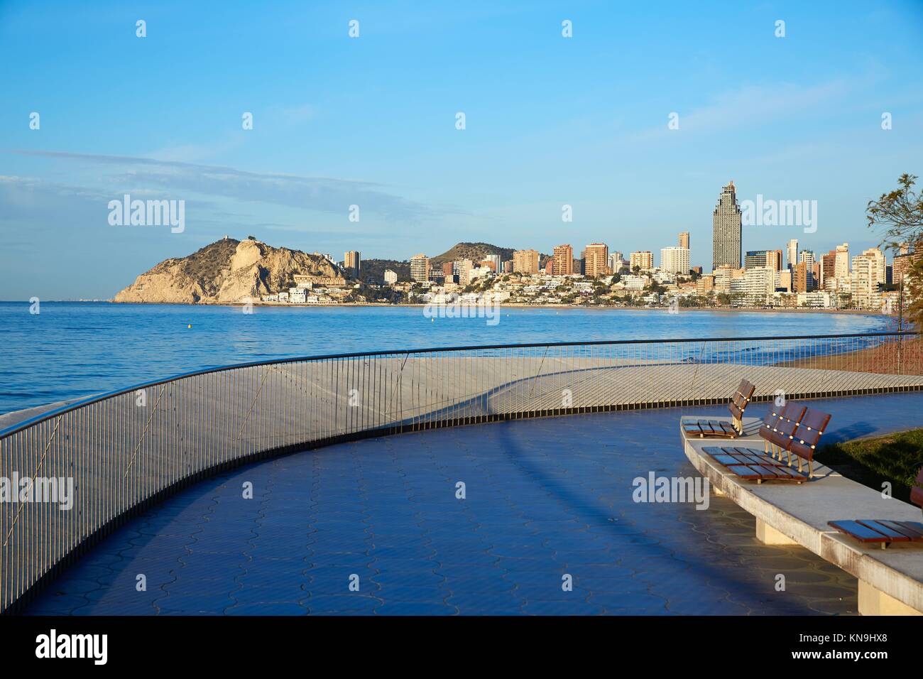 Benidorm Poniente beach in Alicante Mediterranean of Spain Stock Photo ...