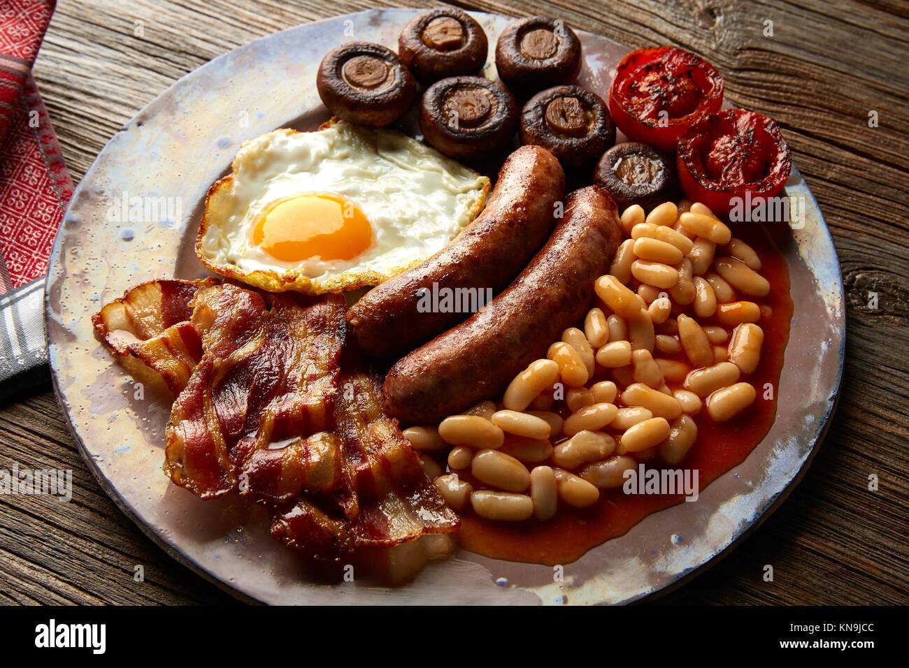 Full English Breakfast Fry Up Egg Bacon Sausage Tomato High Resolution ...