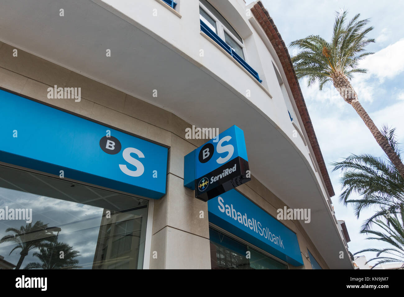 Sabadell Solbank Bank in Moraira, Spain, Europe Stock Photo - Alamy
