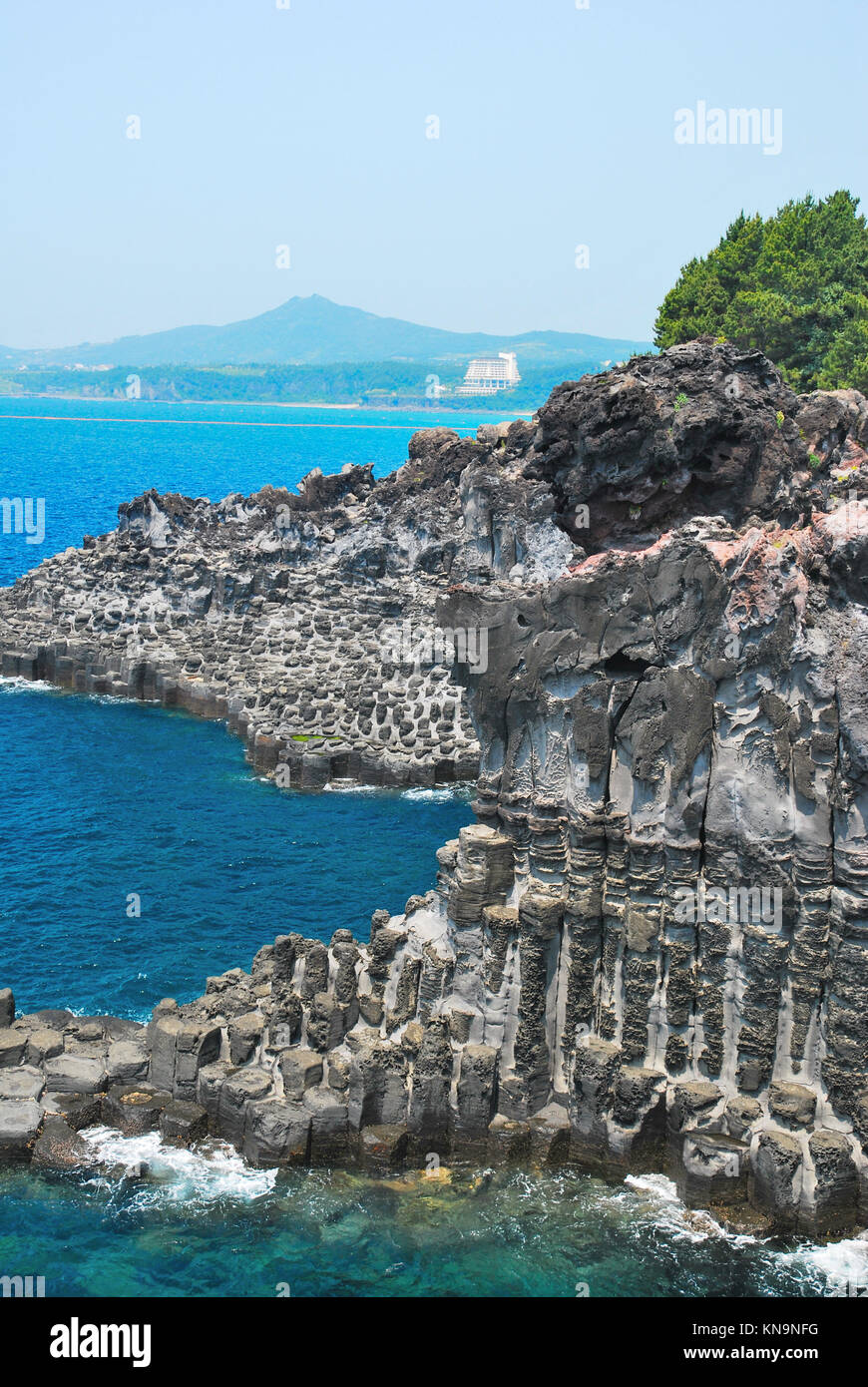 Unique rock formation formed from forces of nature with volcano in the ...