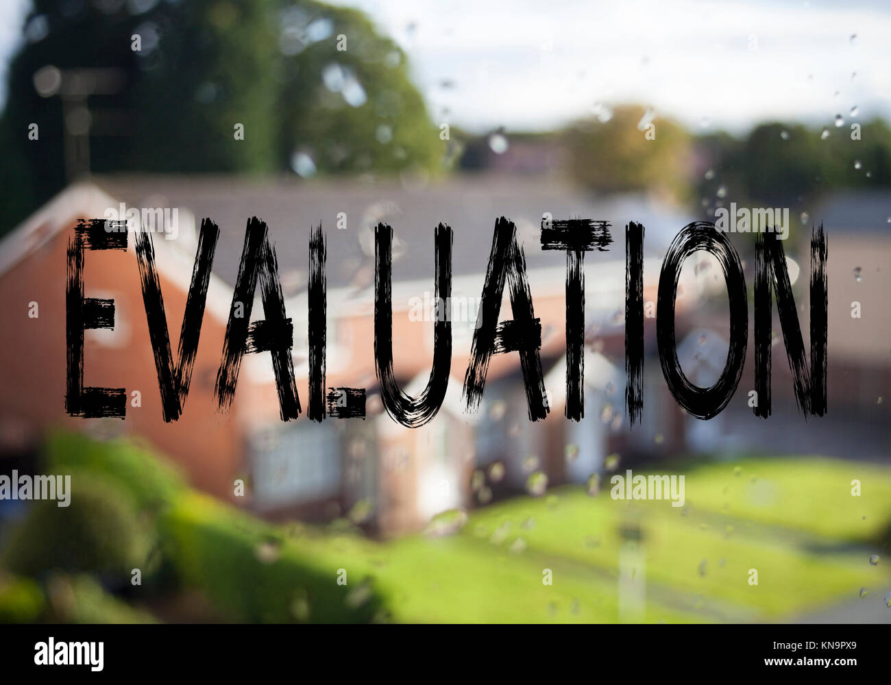 Announcement text caption showing Evaluation. Business concept for ...