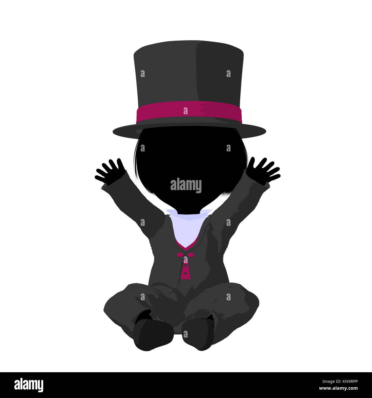 Little top hat girl on a white background Stock Photo - Alamy