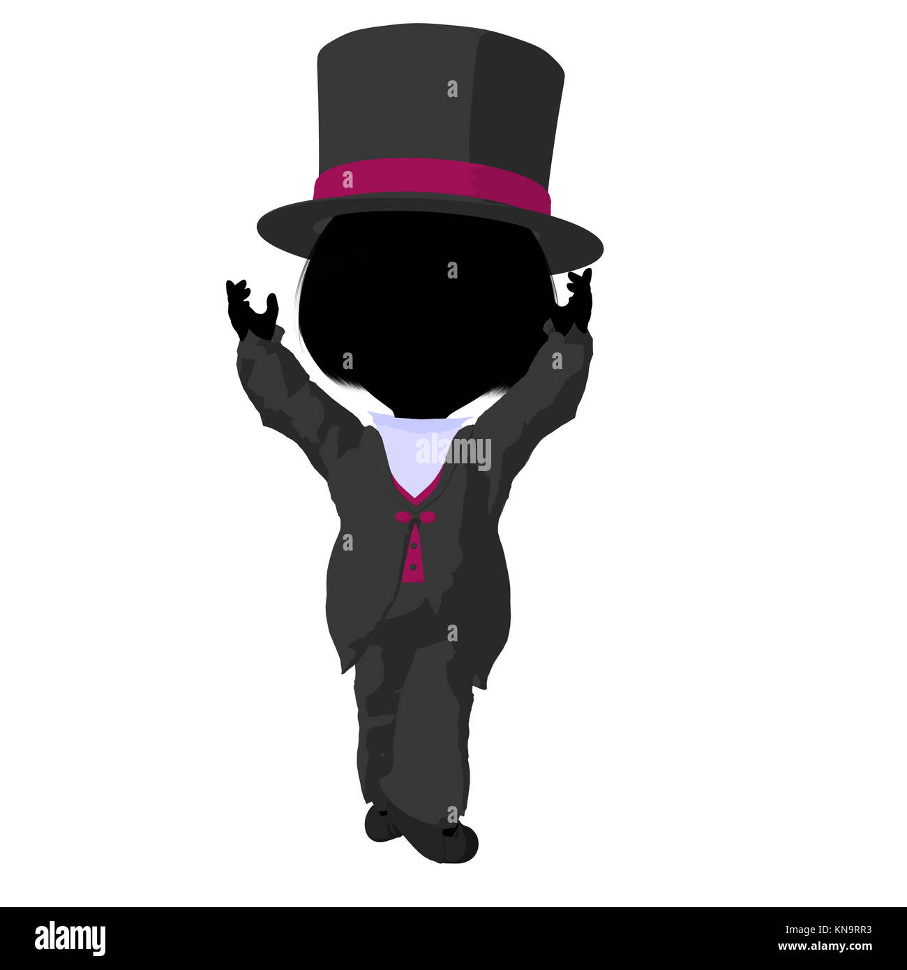 Little top hat girl on a white background Stock Photo - Alamy