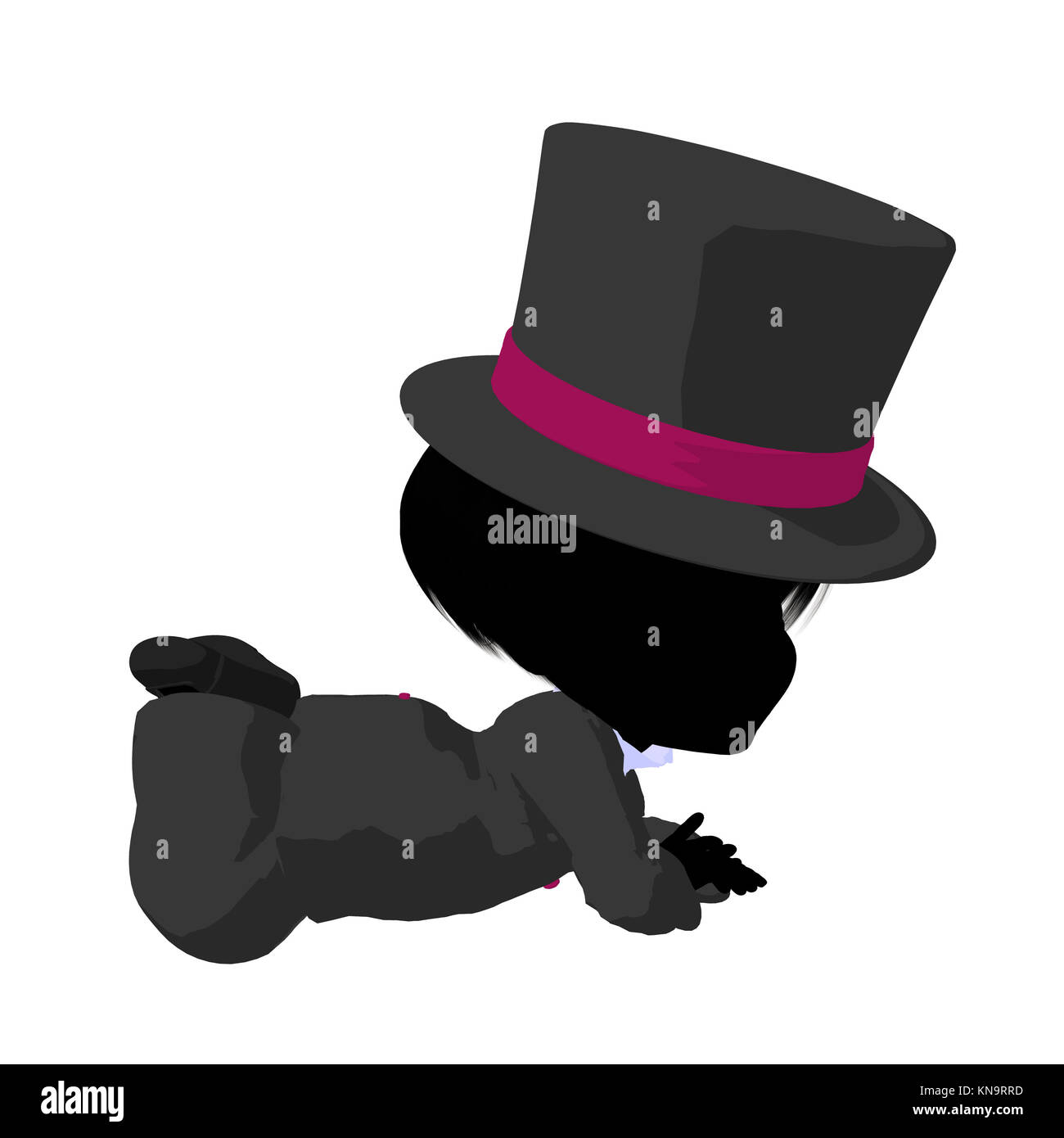 Little top hat girl on a white background Stock Photo - Alamy