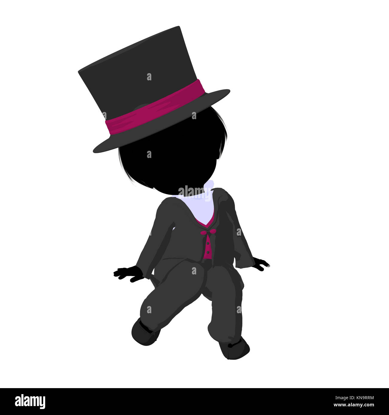Little top hat girl on a white background Stock Photo - Alamy
