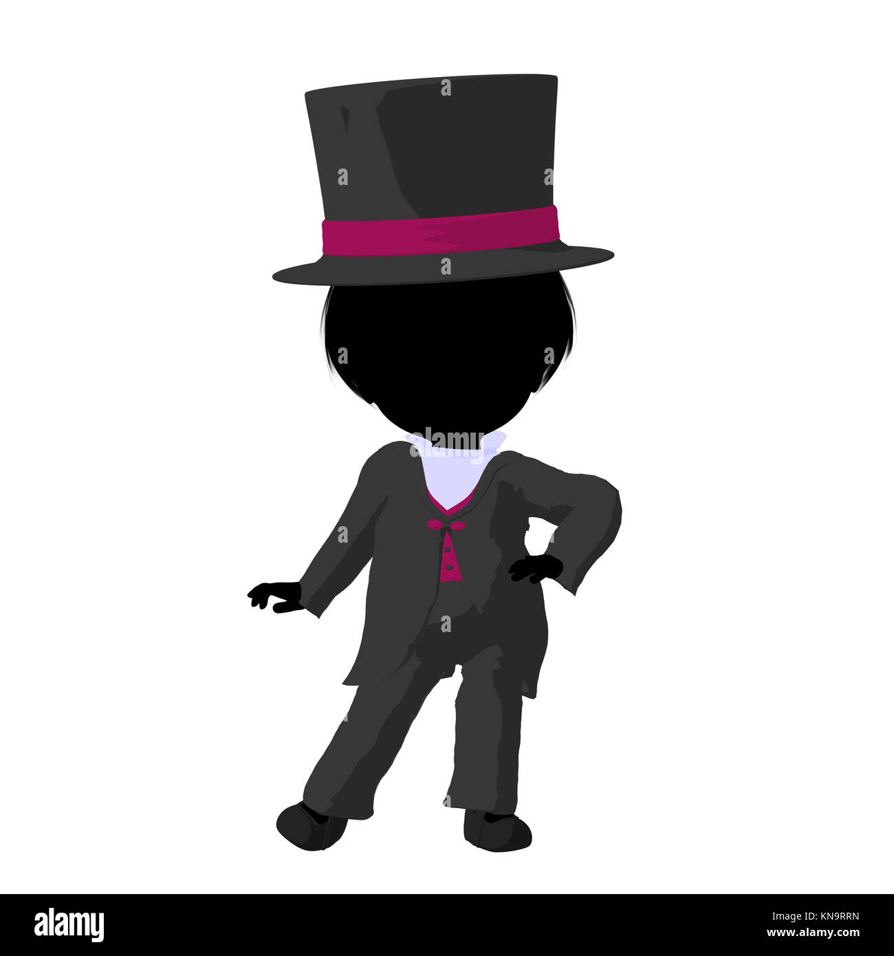 Little top hat girl on a white background Stock Photo - Alamy
