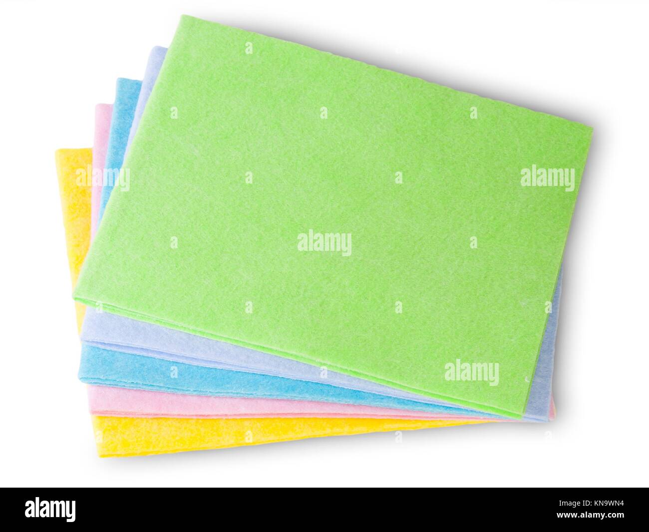 Multicolored Cleaning Cloths Isolated On White Background Stock Photo ...