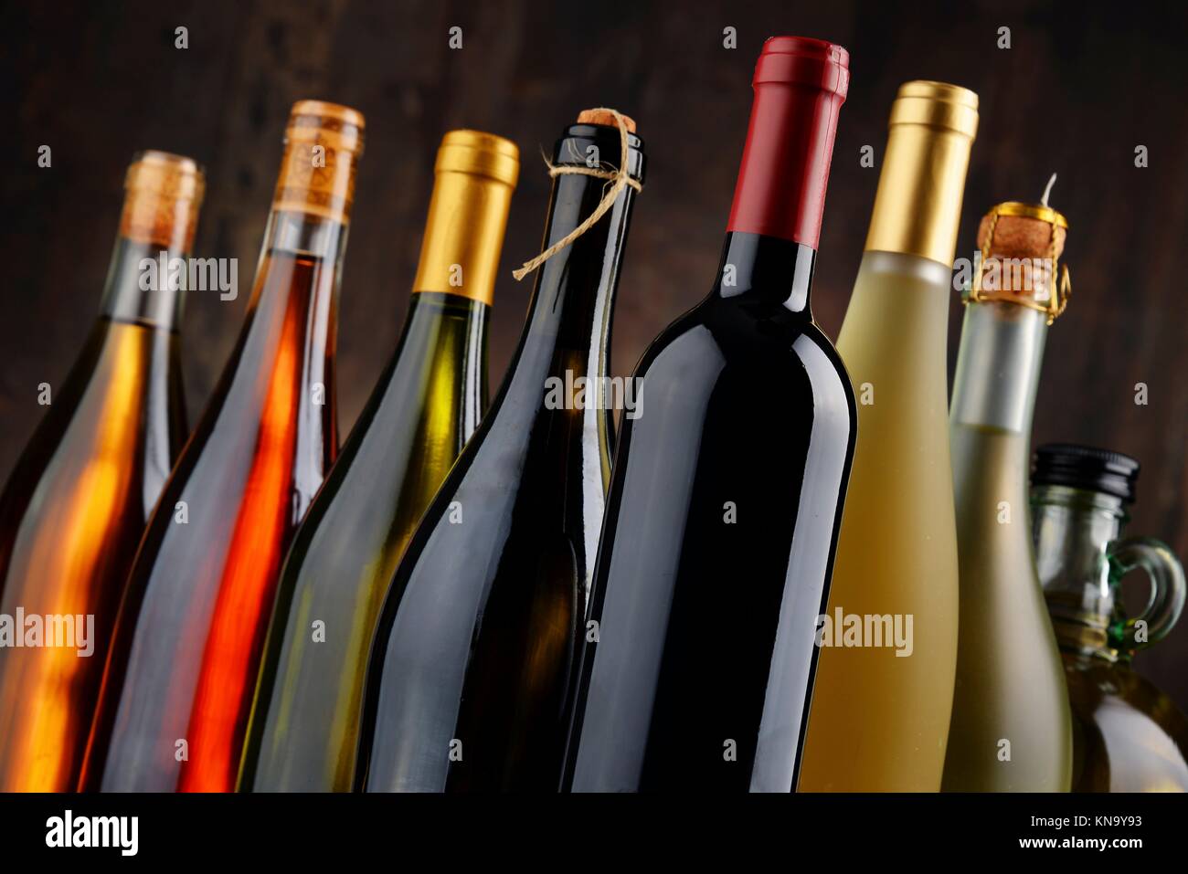 Assorted wine bottles hi-res stock photography and images - Alamy