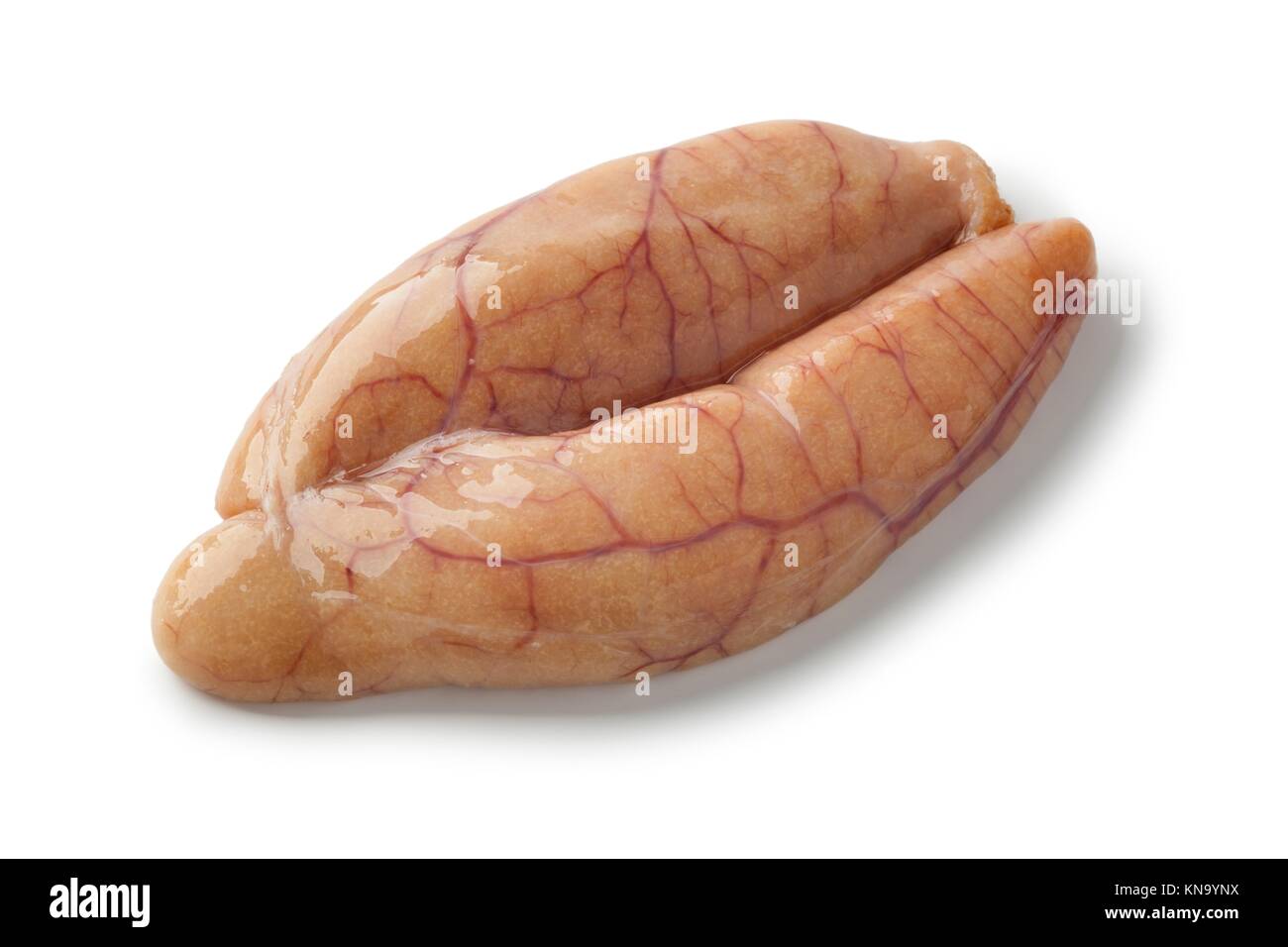 Raw whiting roe on white background Stock Photo - Alamy