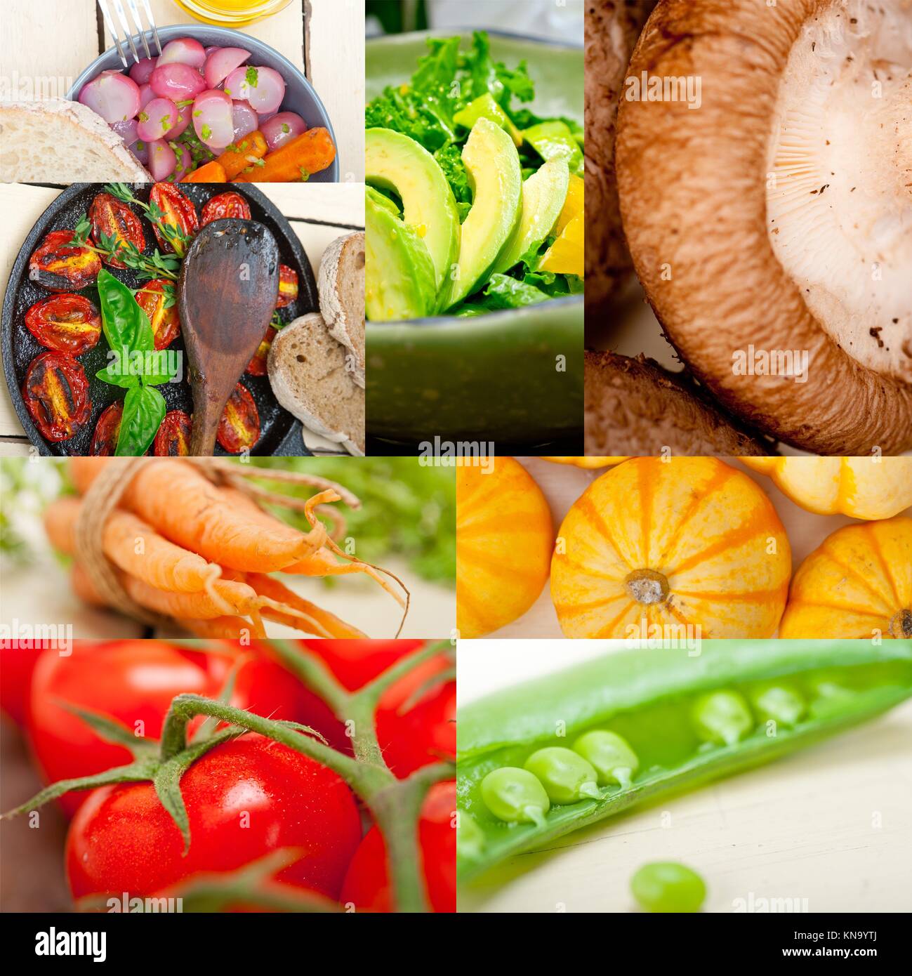 fresh hearthy healthy vegetables selection food collage composition ...