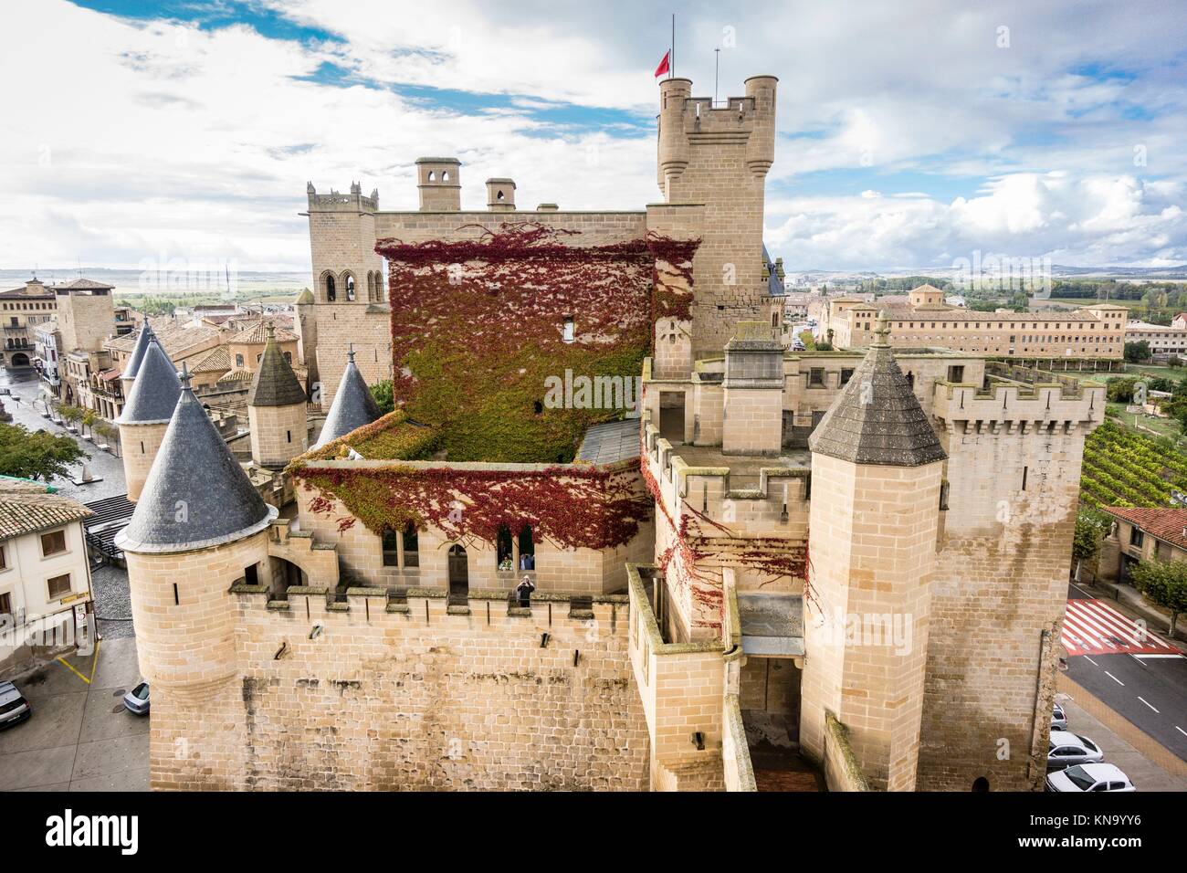 Palace of the Kings of Navarre castle, Olite, Navarra Community Stock ...