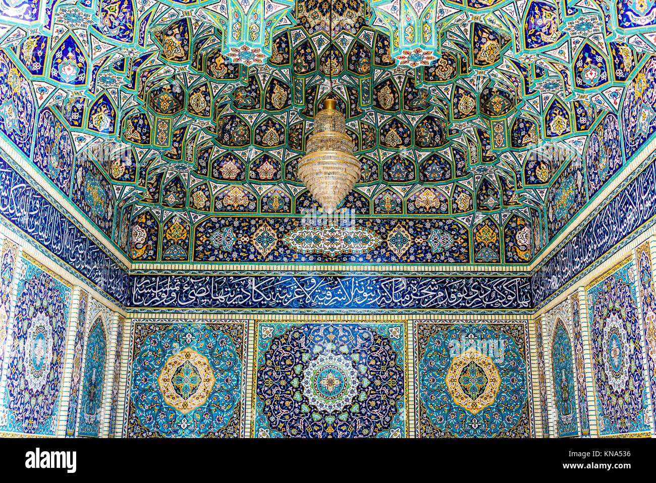 Details of Shah Cheragh Mosque and mausoleum in Shiraz city in Iran ...