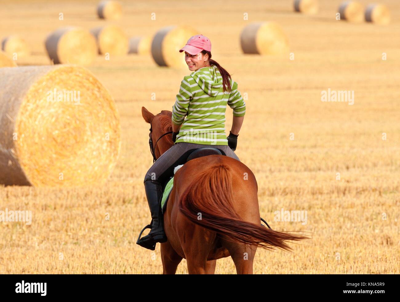 Female horseback riding hi-res stock photography and images - Alamy