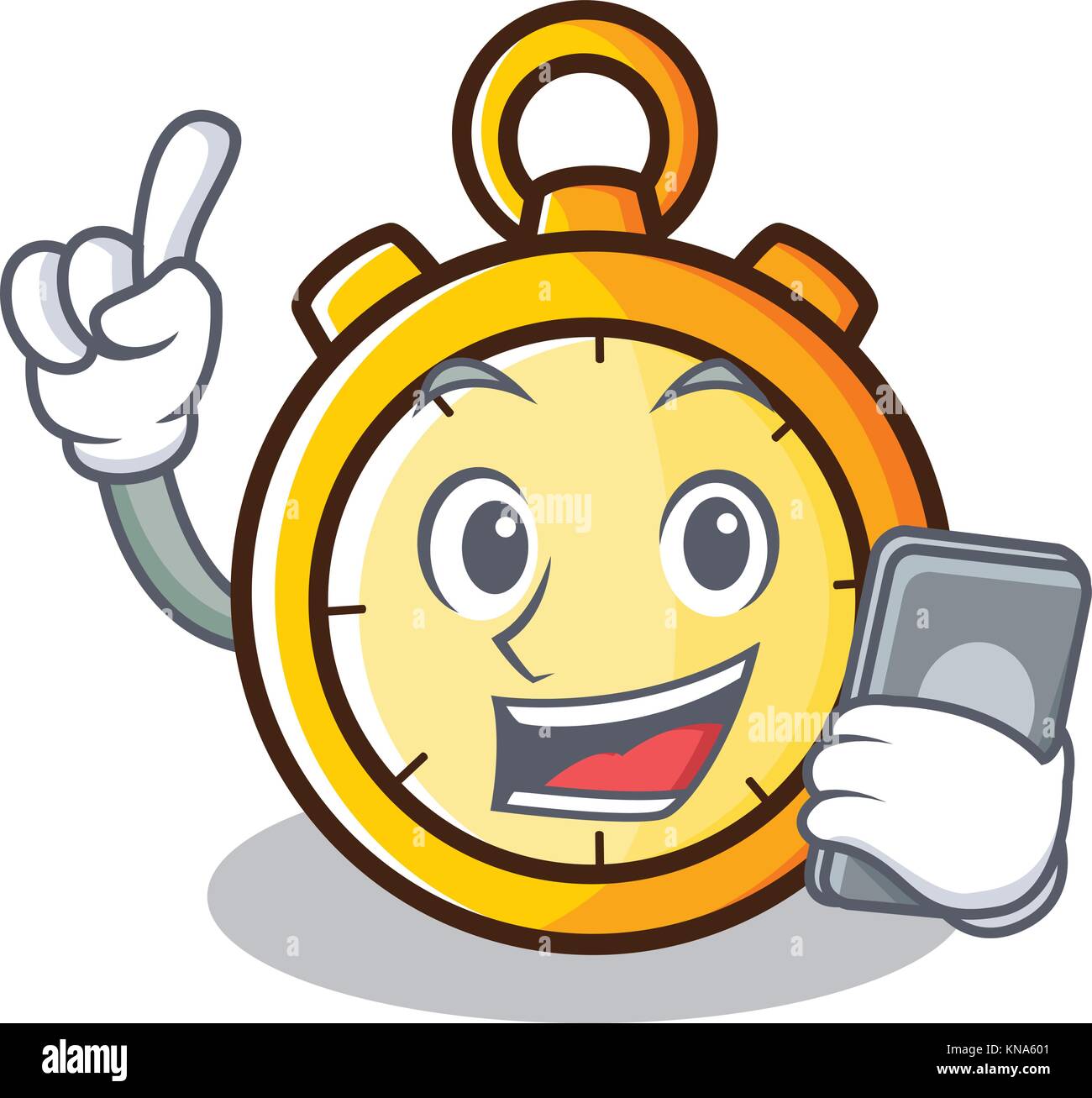 With phone chronometer character cartoon style Stock Vector Image & Art ...