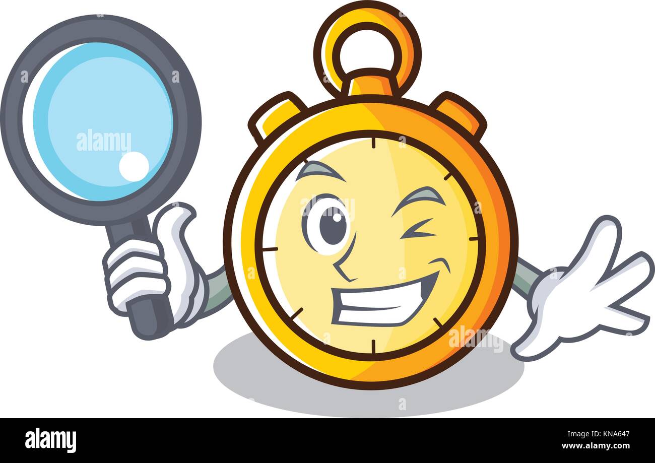 Detective chronometer character cartoon style Stock Vector Image & Art ...