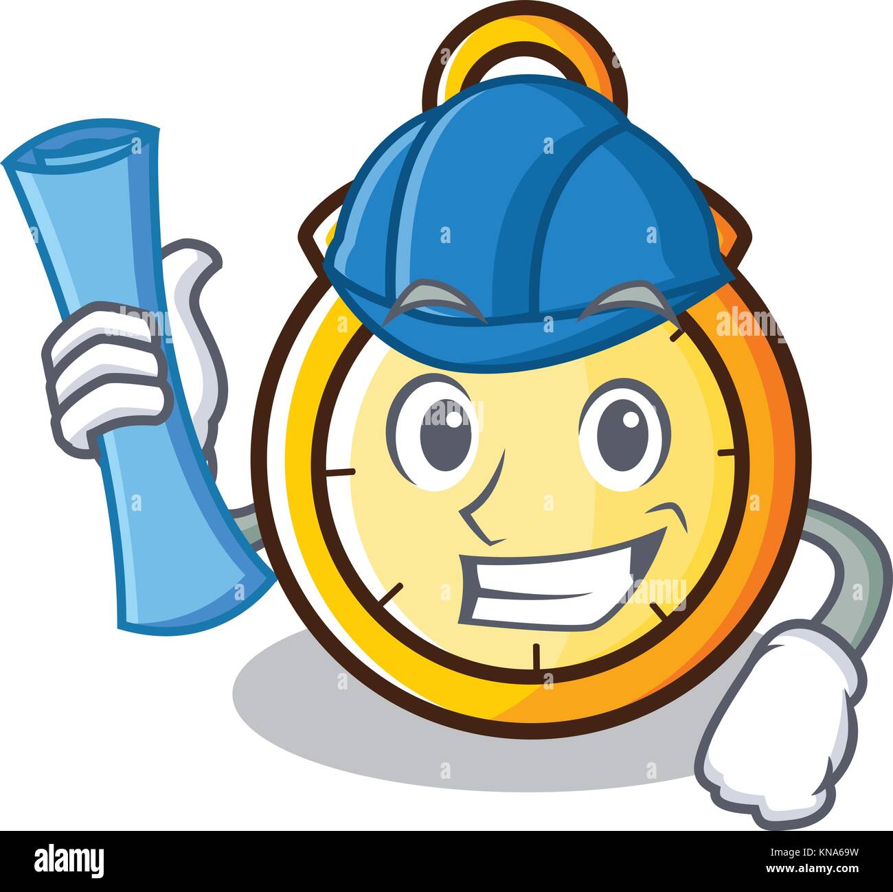 Architect chronometer character cartoon style Stock Vector Image & Art ...