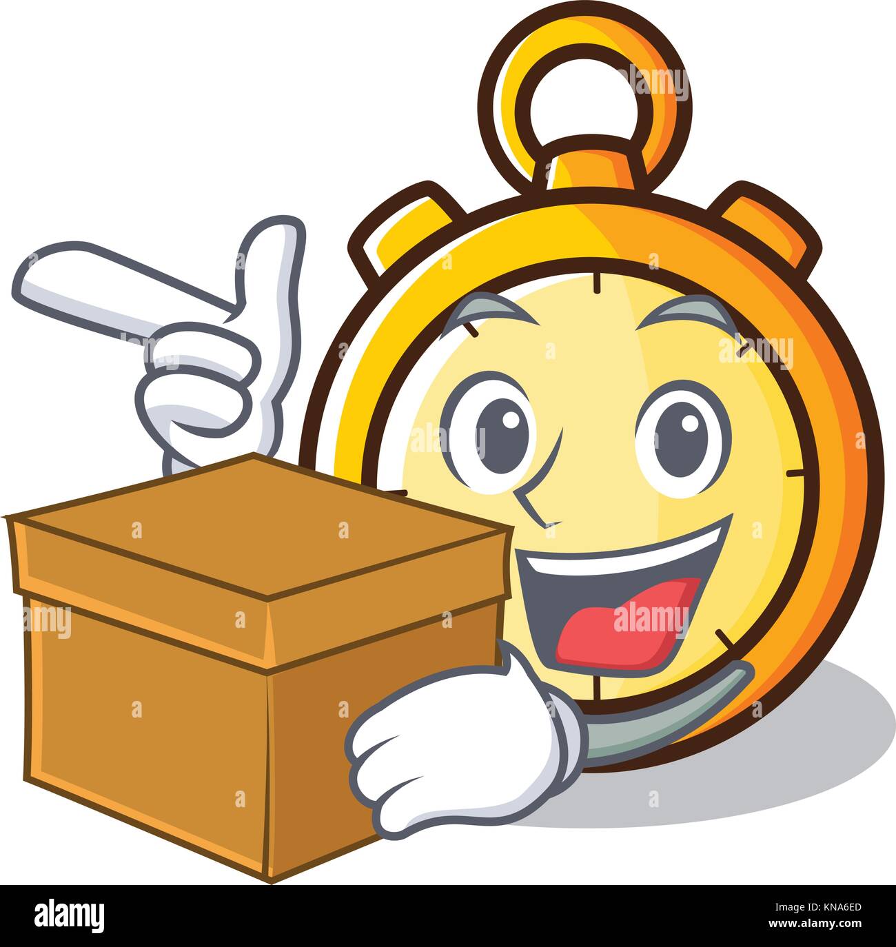 With box chronometer character cartoon style Stock Vector Image & Art ...