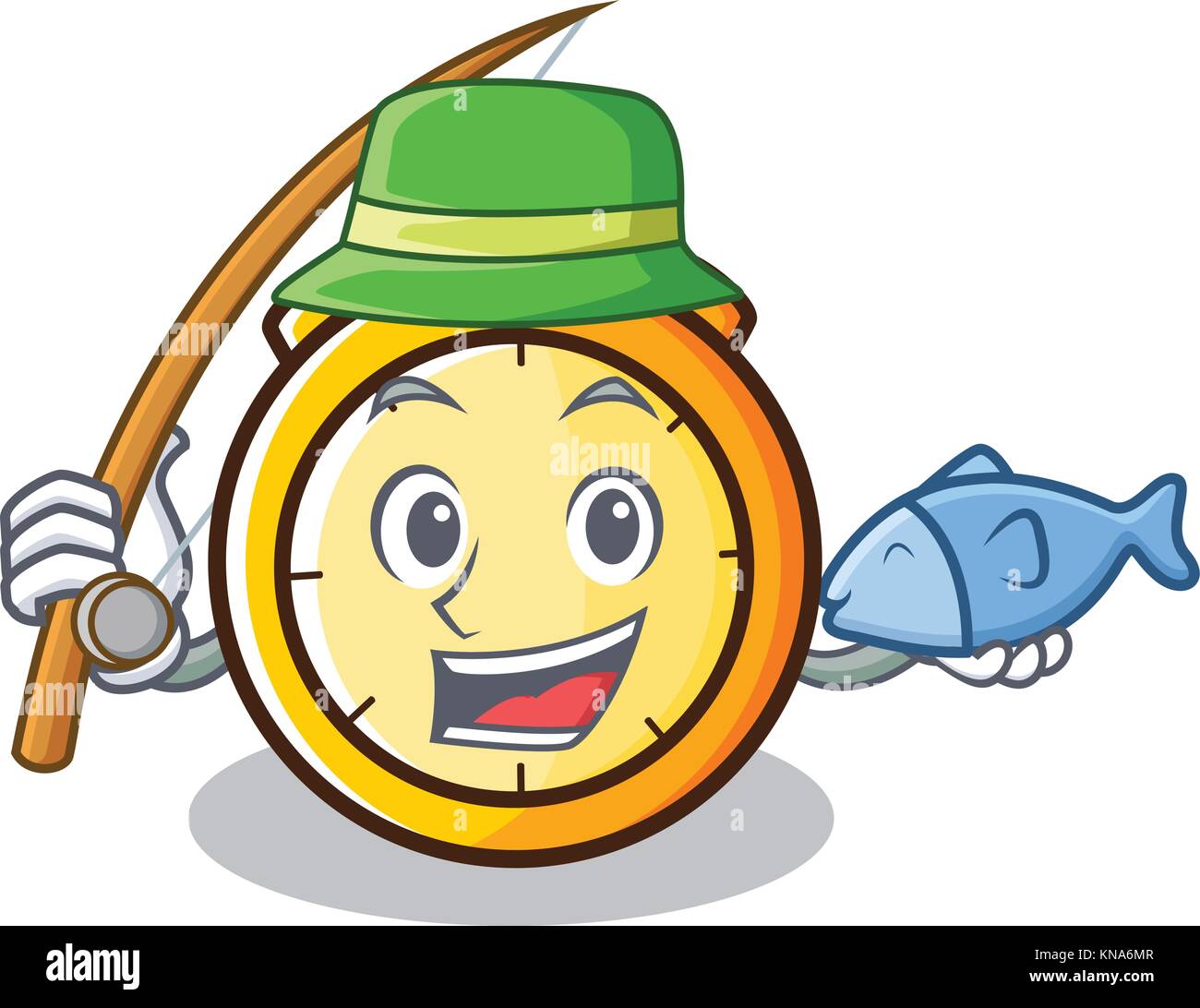 Fishing chronometer character cartoon style Stock Vector Image & Art ...