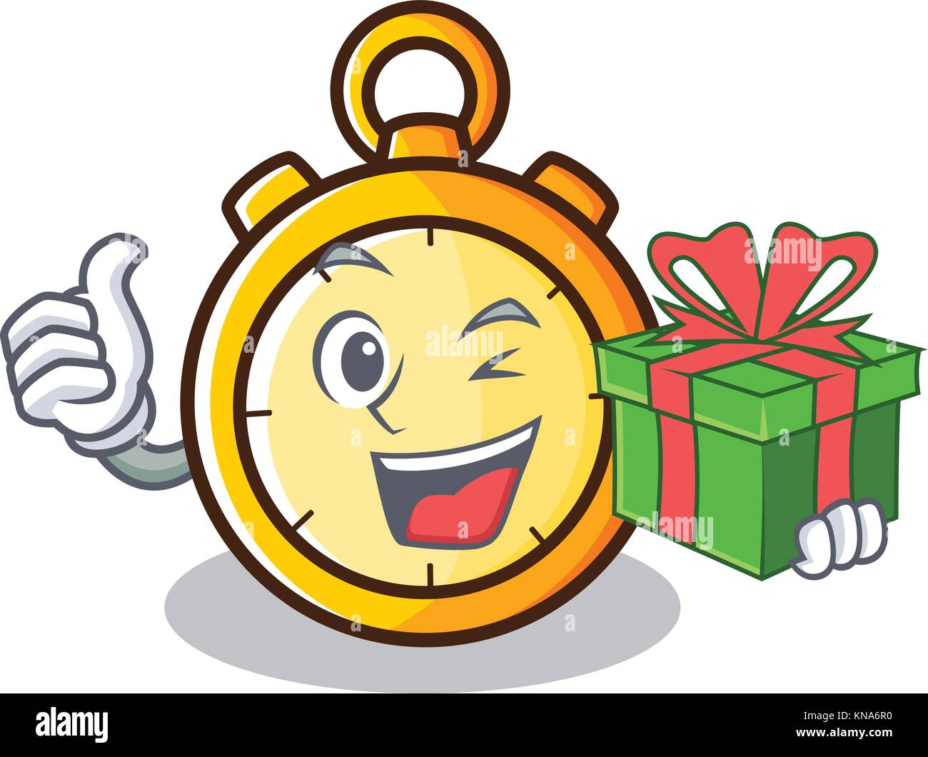 With gift chronometer character cartoon style Stock Vector Image & Art ...