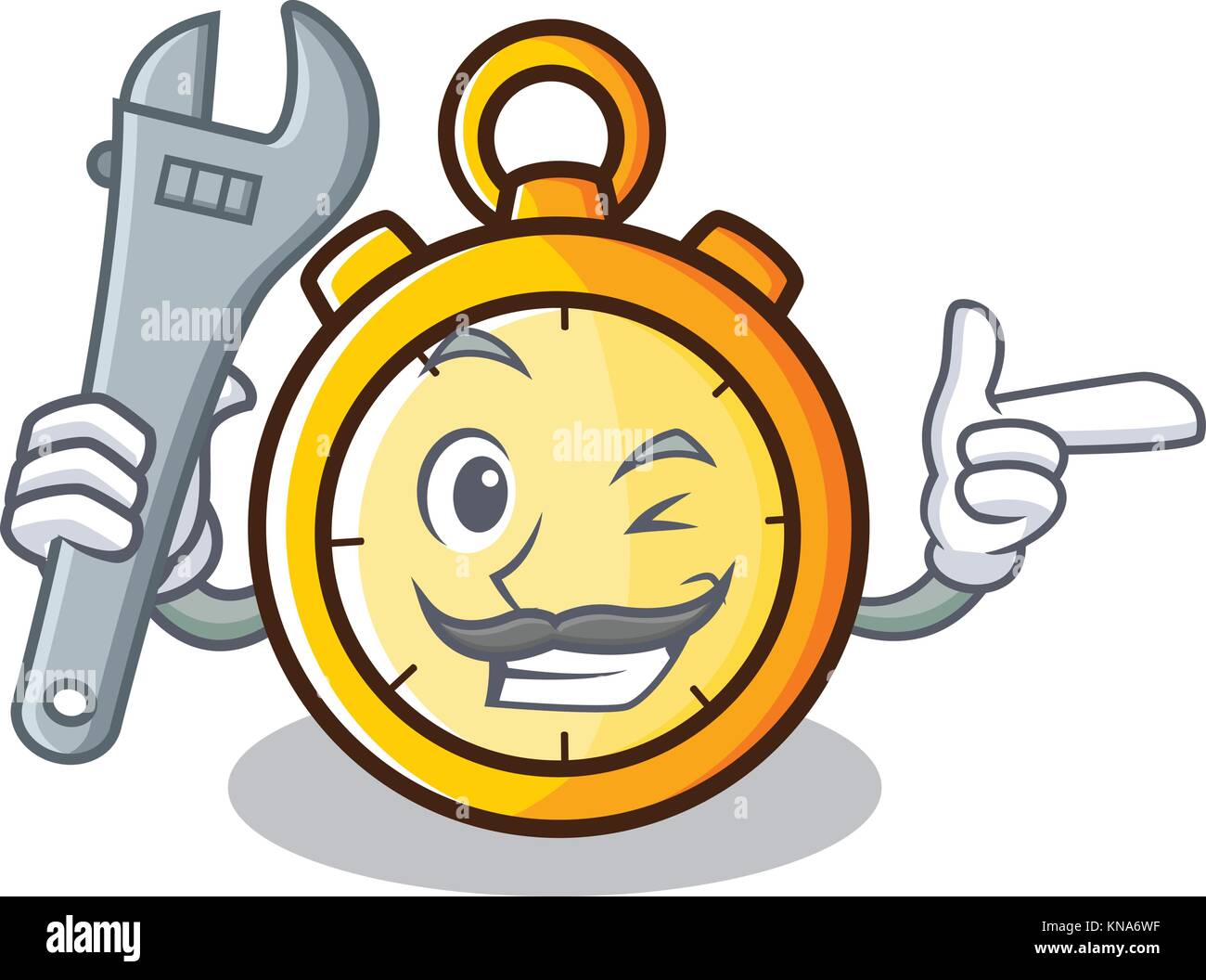 Mechanic chronometer character cartoon style Stock Vector Image & Art ...
