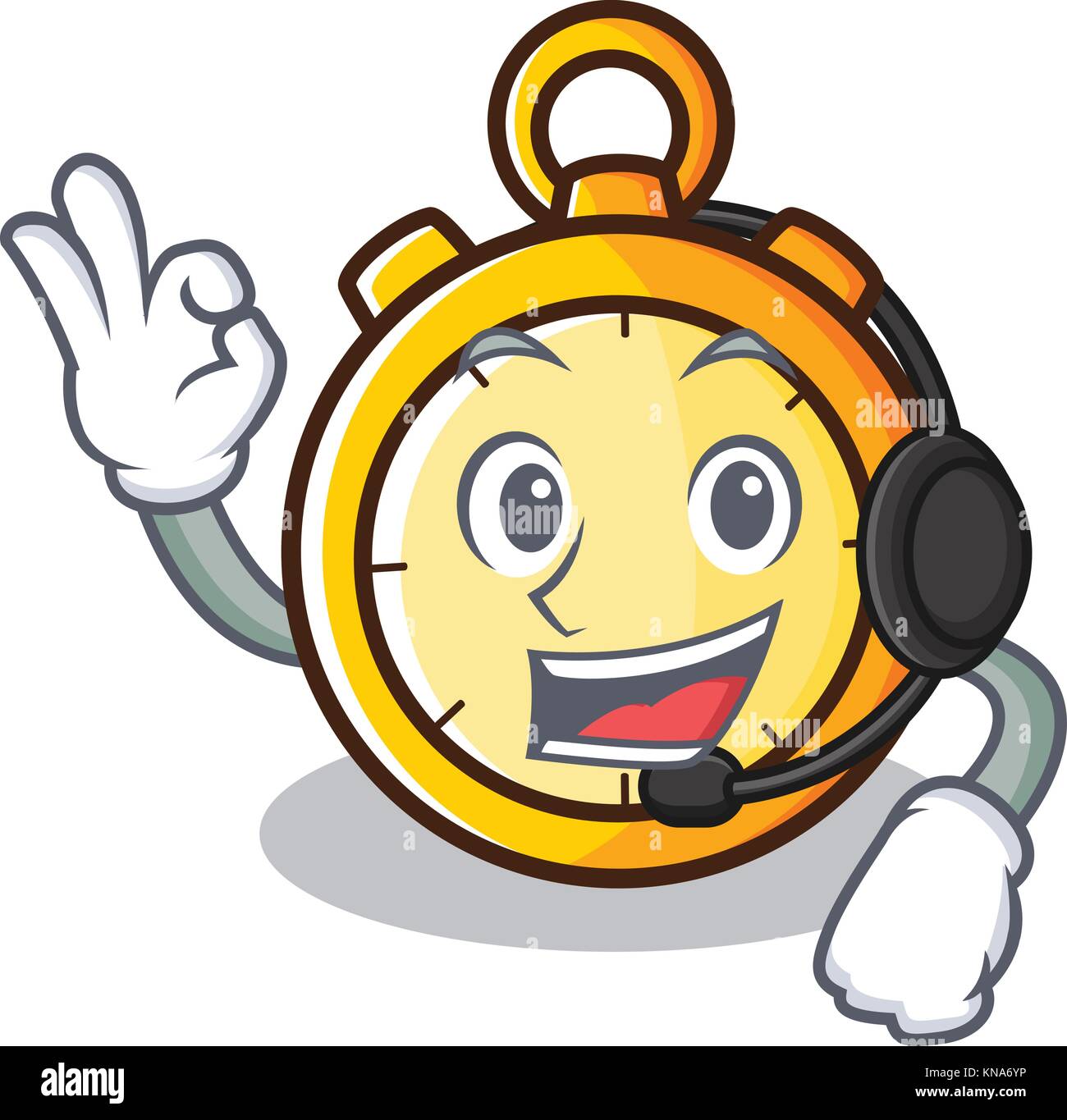 With headphone chronometer character cartoon style Stock Vector Image ...