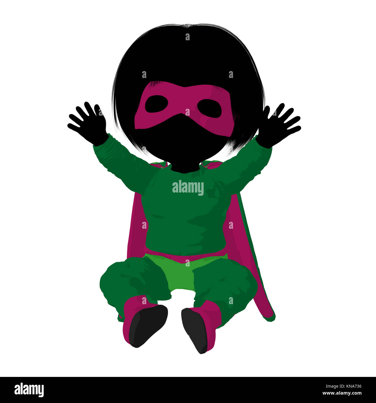 Little super hero girl on a white background Stock Photo - Alamy