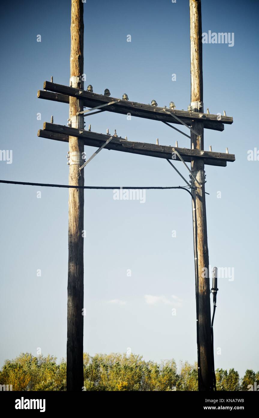 Old Wooden Electricity Pylon Power High Resolution Stock Photography ...