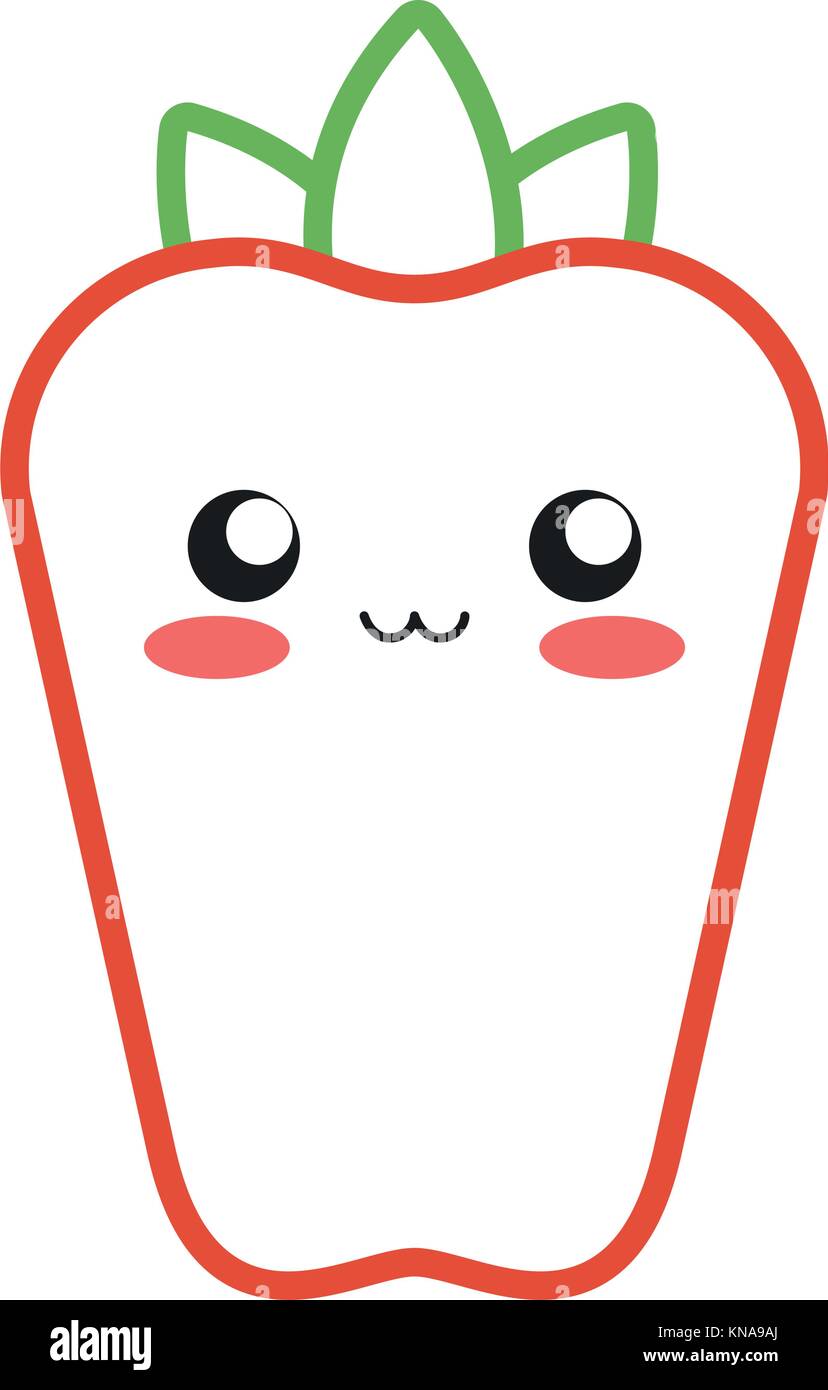 kawaii red pepper vector illustration Stock Vector Image & Art - Alamy