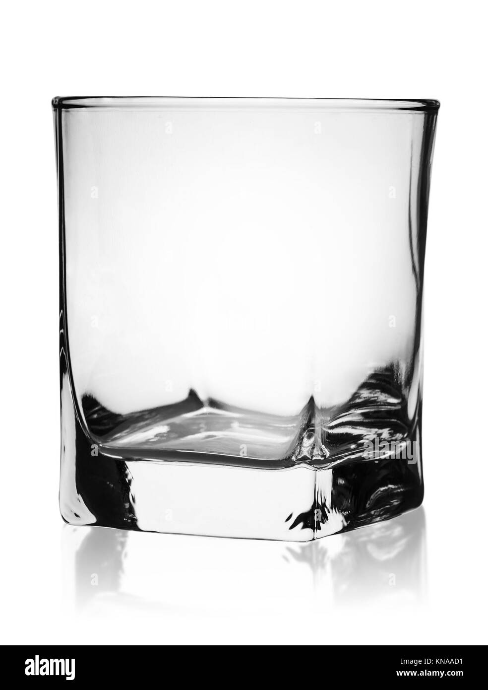 Empty glass for whiskey rotated isolated on white background Stock ...