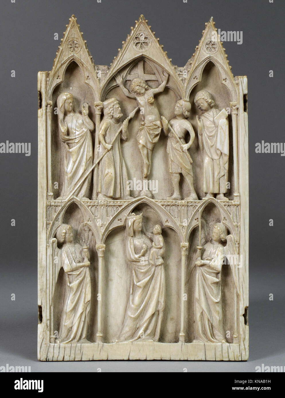 The central panel of a triptych, depicting religious or historical themes. This piece is part of ...