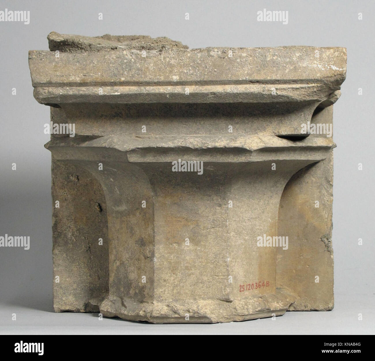 This object includes an engaged base and part of a shaft, offering ...