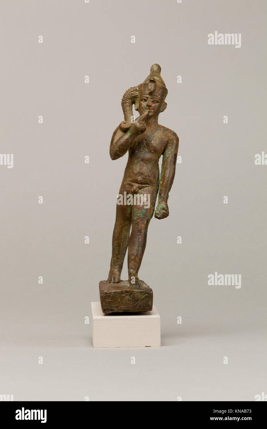 This representation of Harpokrates wearing a double crown reflects the ...