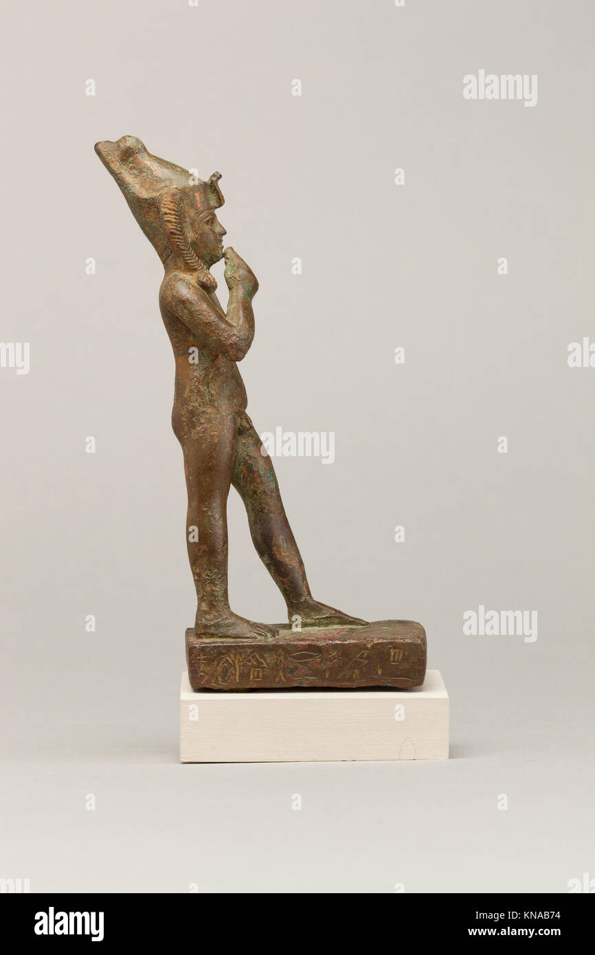 This sculpture represents Harpokrates, the god of silence, depicted ...