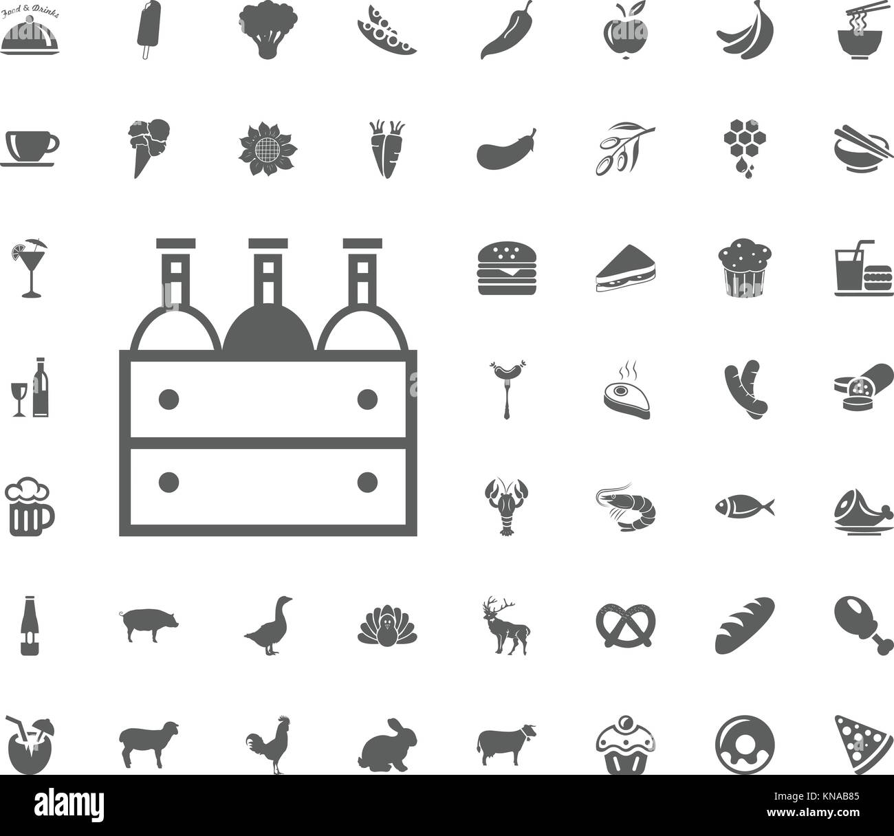 Box of wine icon. Food and Drinks vector icon set Stock Vector Image ...