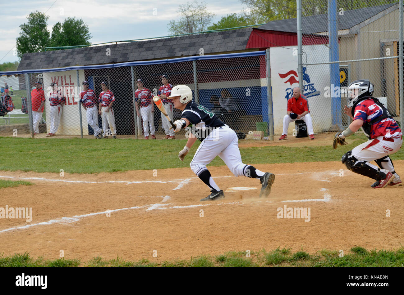 batter in a high school baseball game Stock Photo - Alamy
