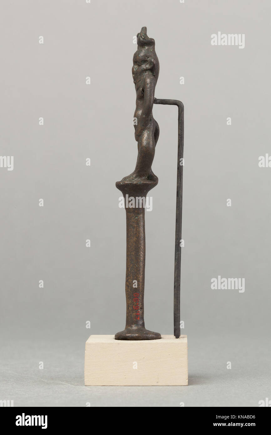 This representation of Bes, an Egyptian deity, is sculpted on a column ...