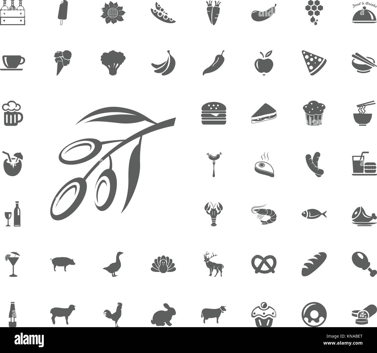 Olives icon. Food and Drinks vector icon set Stock Vector Image & Art ...