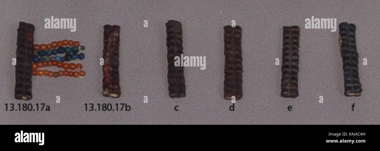 This end bar from a bracelet features beads attached through original ...