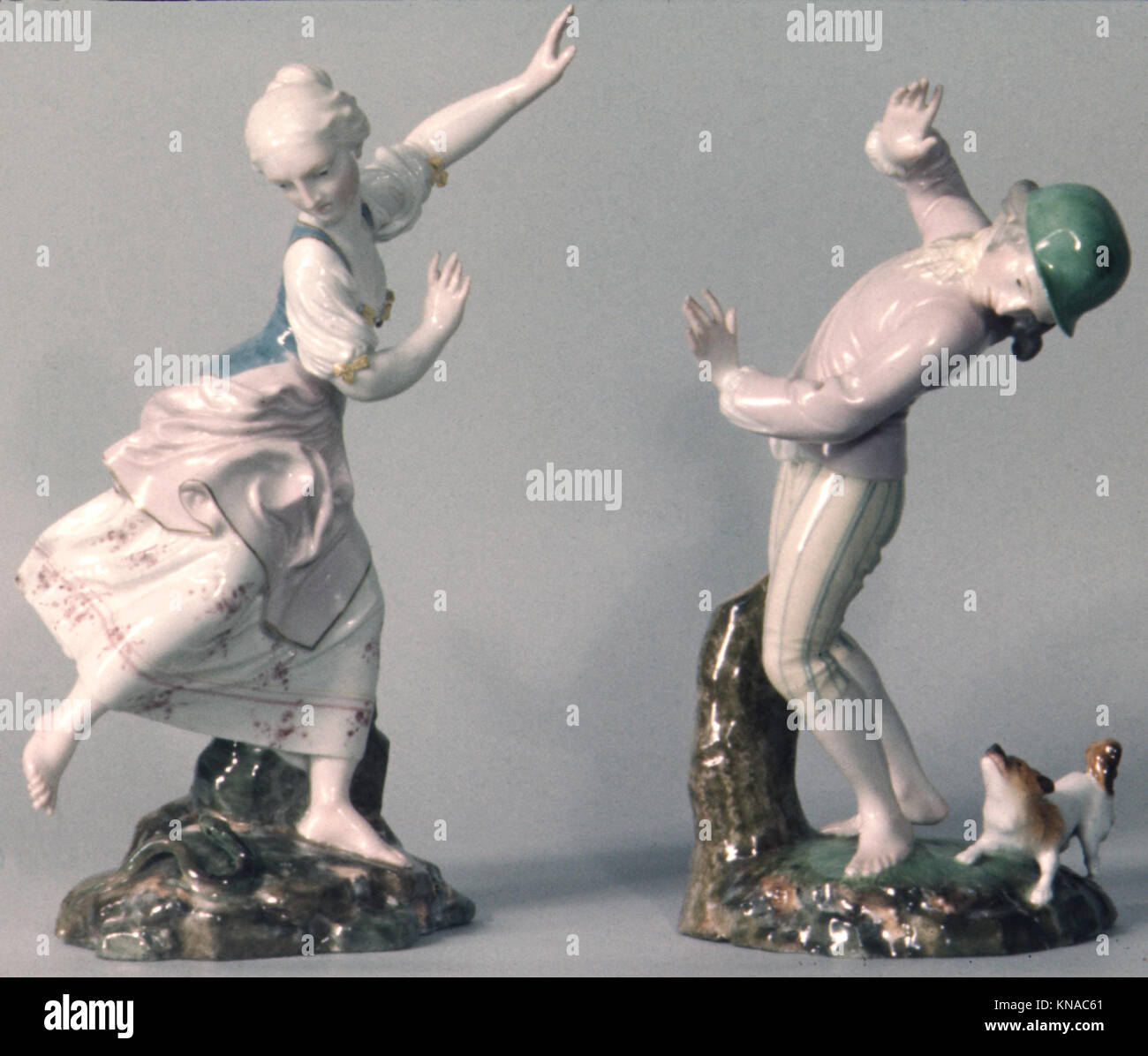 This artwork depicts a girl fleeing from a snake, capturing a dynamic ...