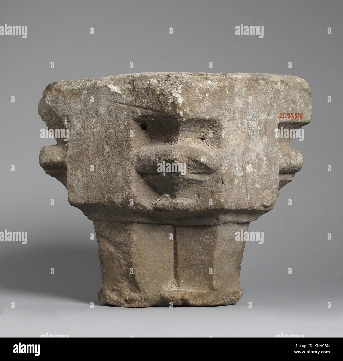 This capital, part of architectural design, features intricate ...