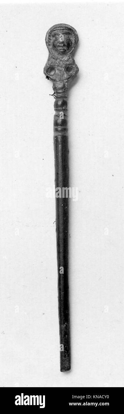This Roman hairpin, dating from 200-500 AD, is made of copper alloy and ...