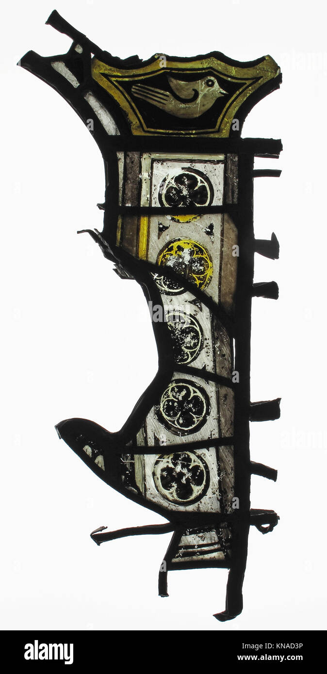 A historical glass fragment, illustrating ancient glass-making ...