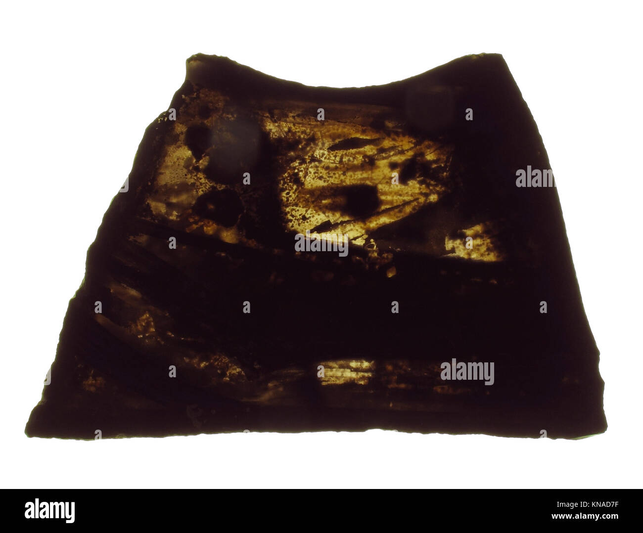 This glass fragment provides evidence of historical glassmaking methods ...