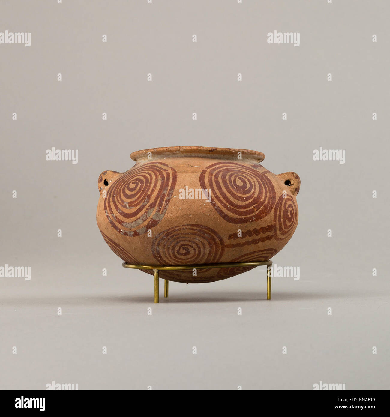 This decorated jar, featuring spirals, is a fine example of ancient ...
