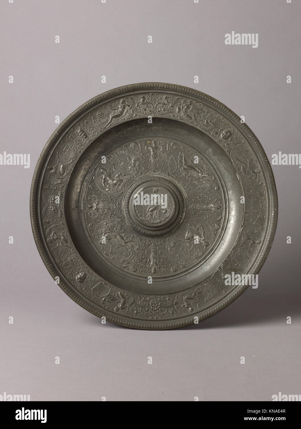 This basin, known as the Temperance Dish, features symbolic decoration ...