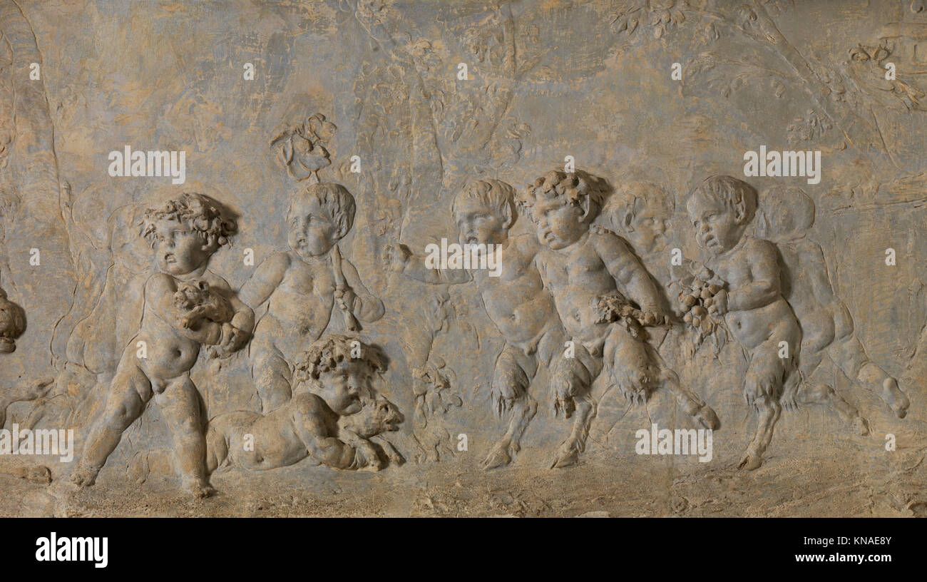 This artwork depicts children and satyr children taking the cubs of a ...