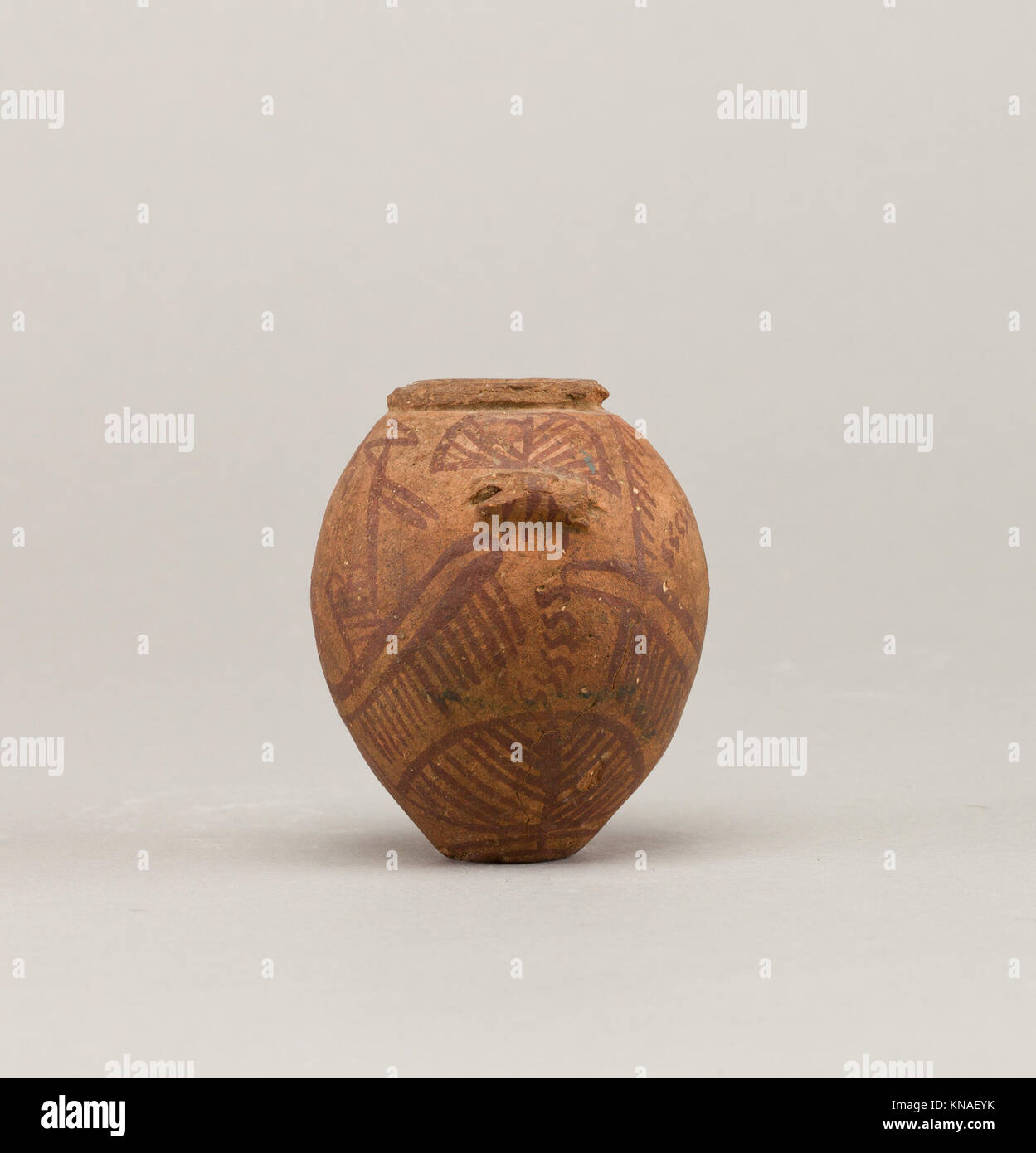 Ceramic jar featuring depictions of two boats, origin and date ...