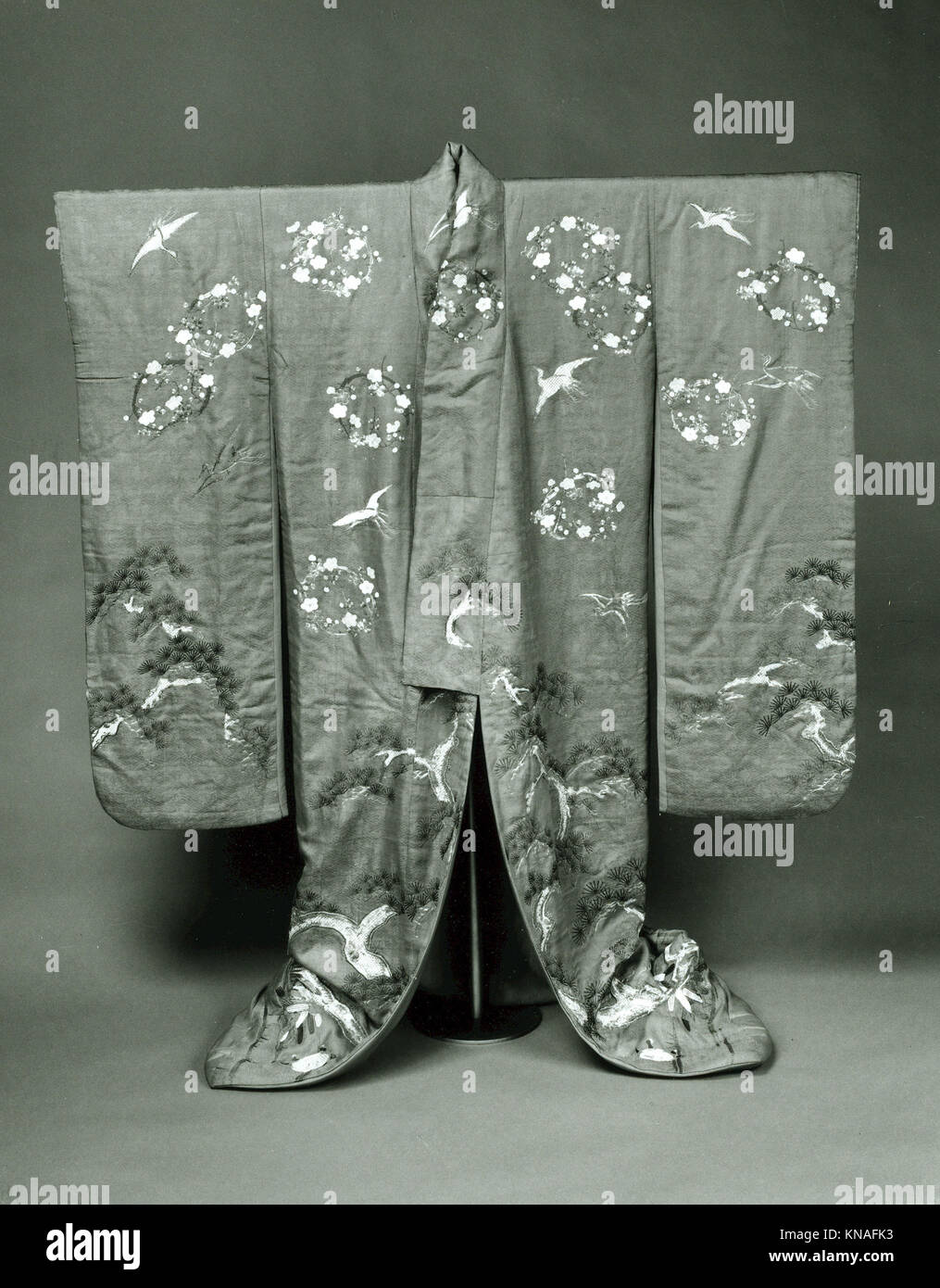 This furisode, a traditional Japanese garment, showcases vibrant ...