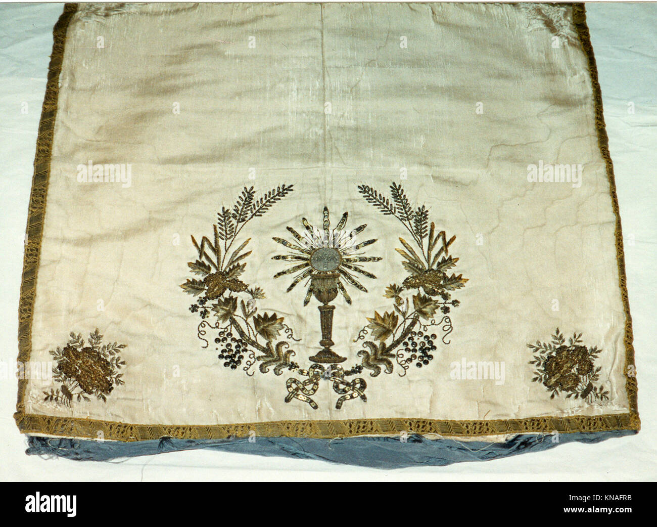 This chalice veil exemplifies religious textile craftsmanship, used in ...